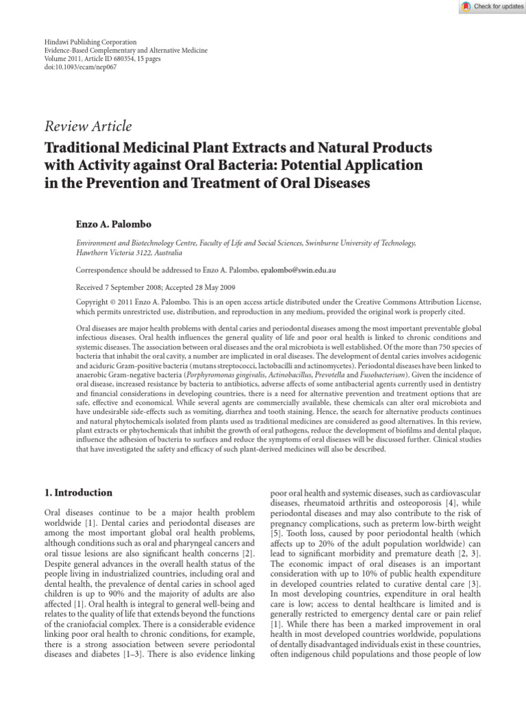 Extratos de Plantas Medicinais Tradicionais e Produtos Naturais Com Atividade Contra Bactérias ...