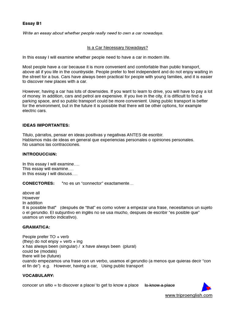 Essay B1 | PDF