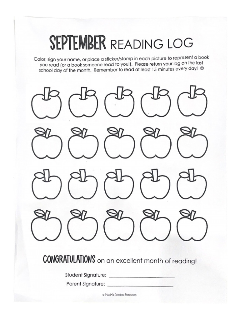 SEPTEMBER READING LOG-output | PDF