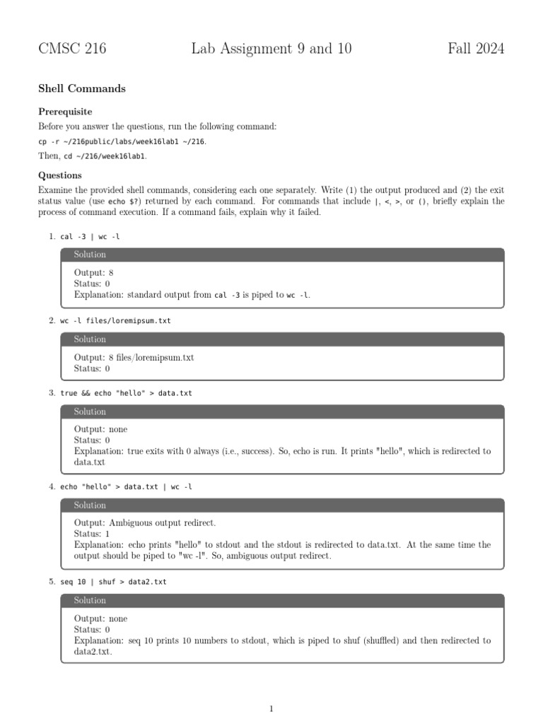 Lab Assignment 9 10 Sols | PDF | Unix Software | Operating System Technology