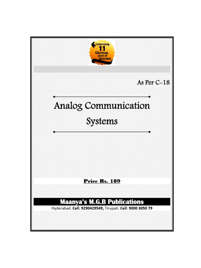 18EC 304C Analog Communication | PDF | Modulation | Distortion