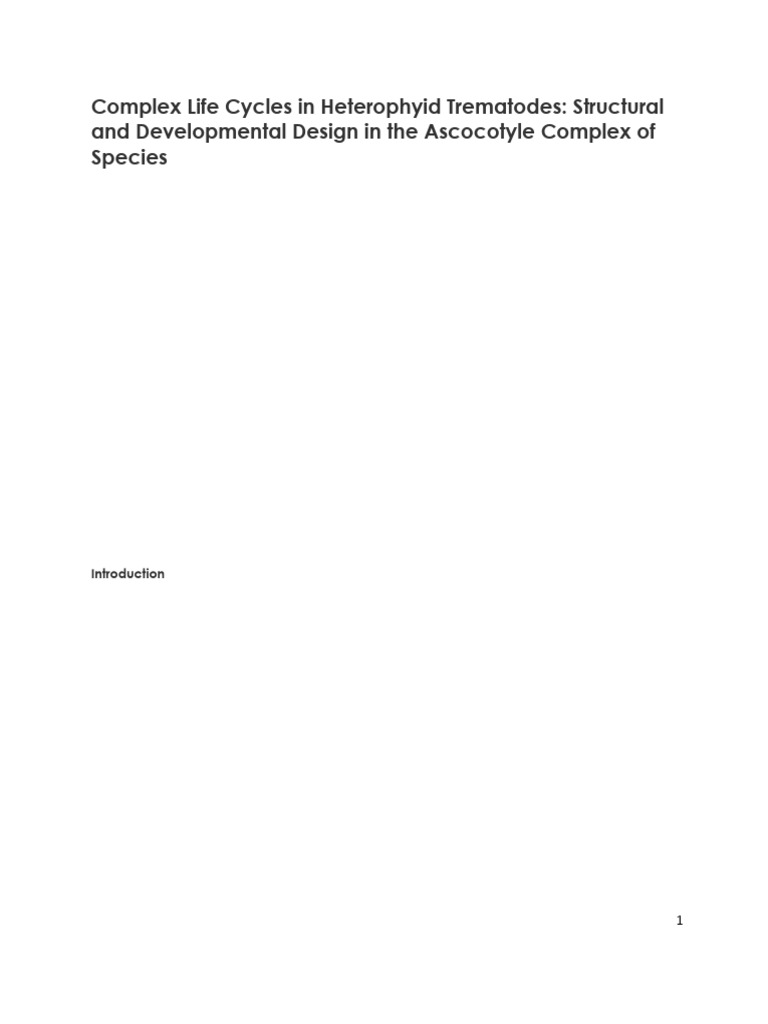 Complex Life Cycles in Heterophyid Trematodes | PDF | Parasitism | Stomach