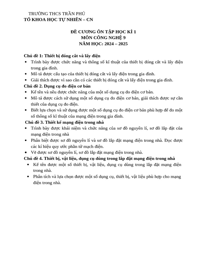 DE CUONG ON TAP CKI CN9, TU LUAN | PDF