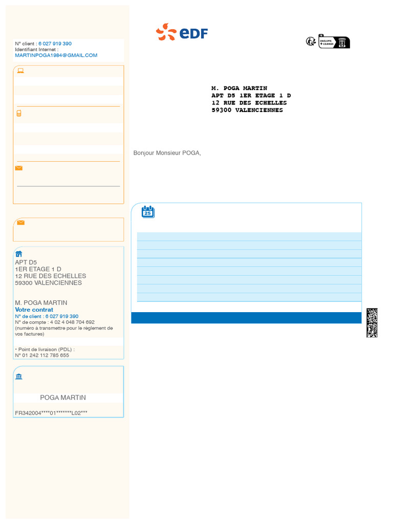 Calendrier de Paiement EDF 2024 | PDF