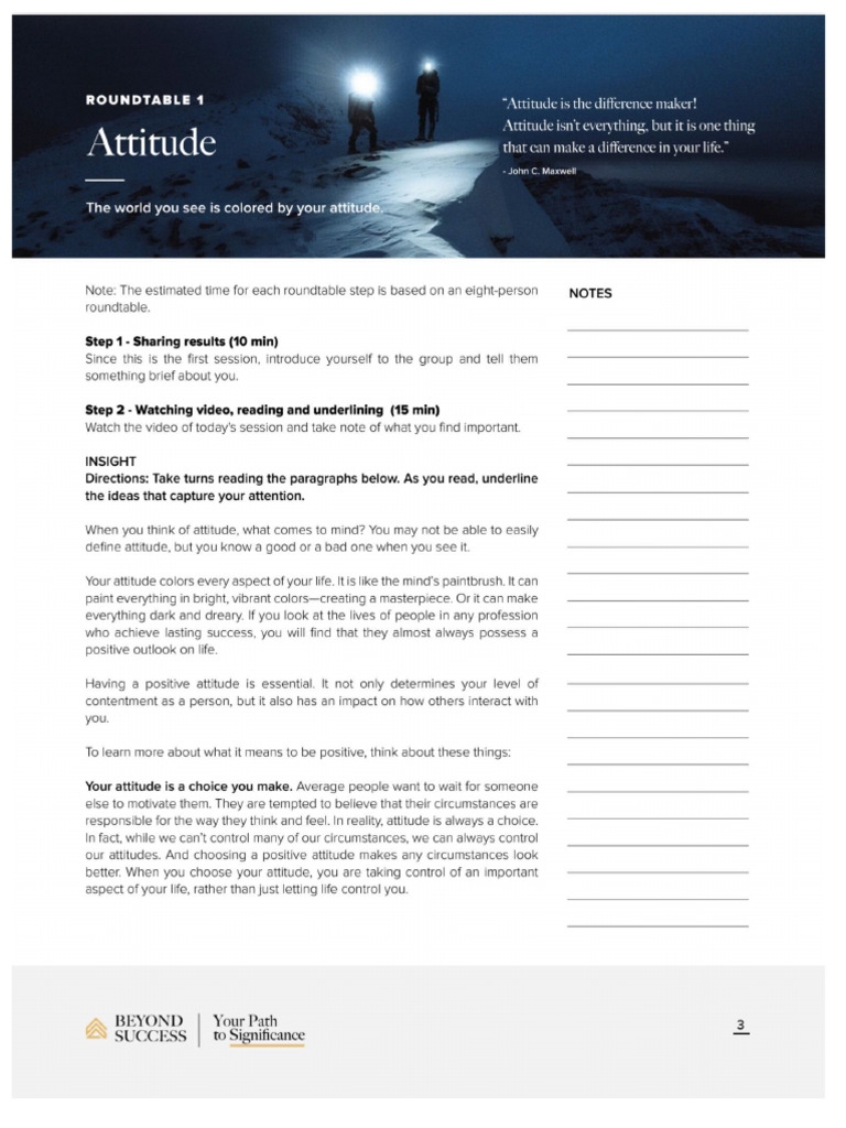 Lesson 1 Attitude 2021 | PDF