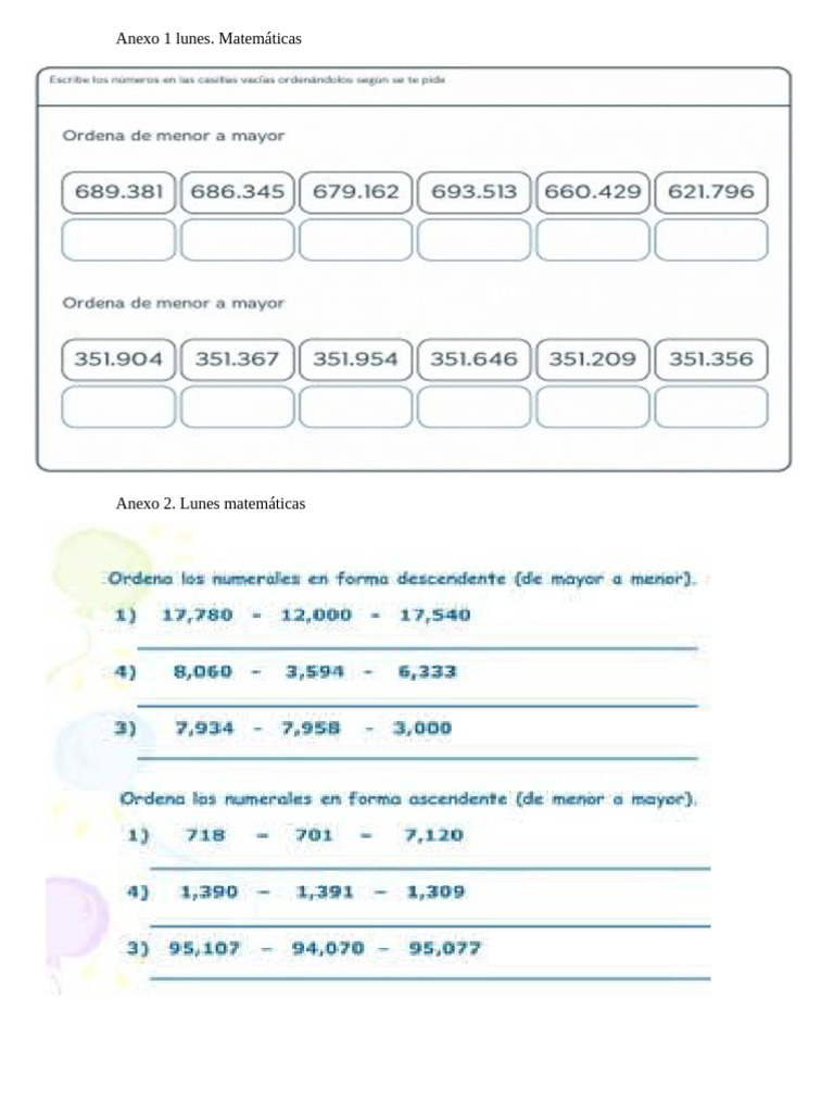 Anexos Matemáticas | PDF