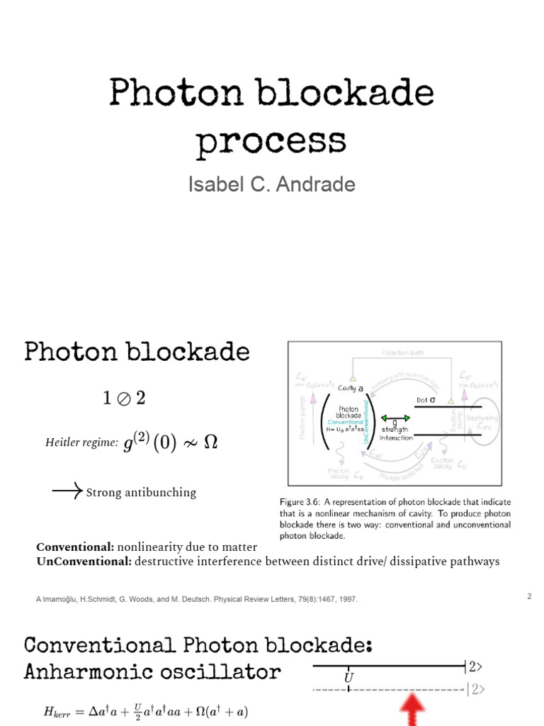 Photon Blockade | PDF | Atómico | Química Física