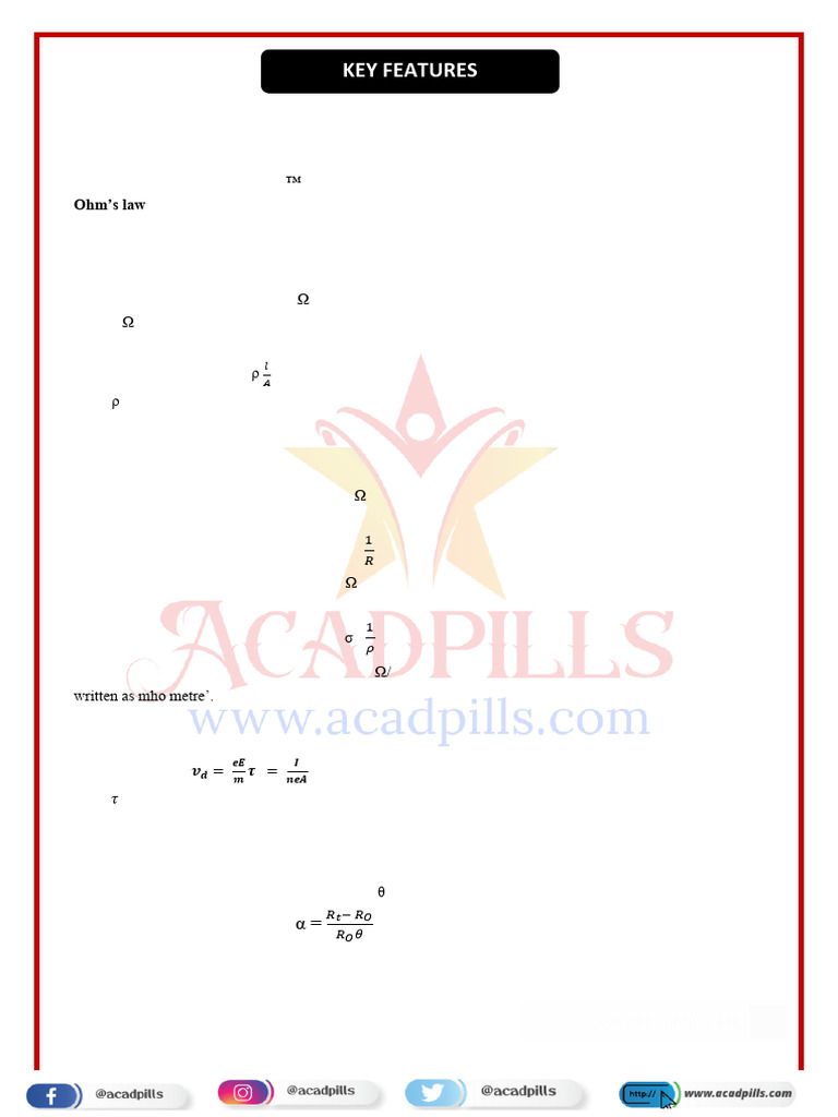 Chapter 3 - Current Electricity | PDF | Electrical Resistance And ...