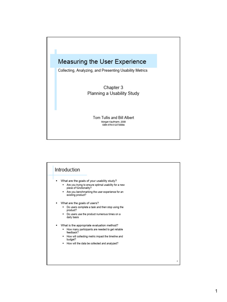Lecture - Measuring The User Experience | PDF | Usability