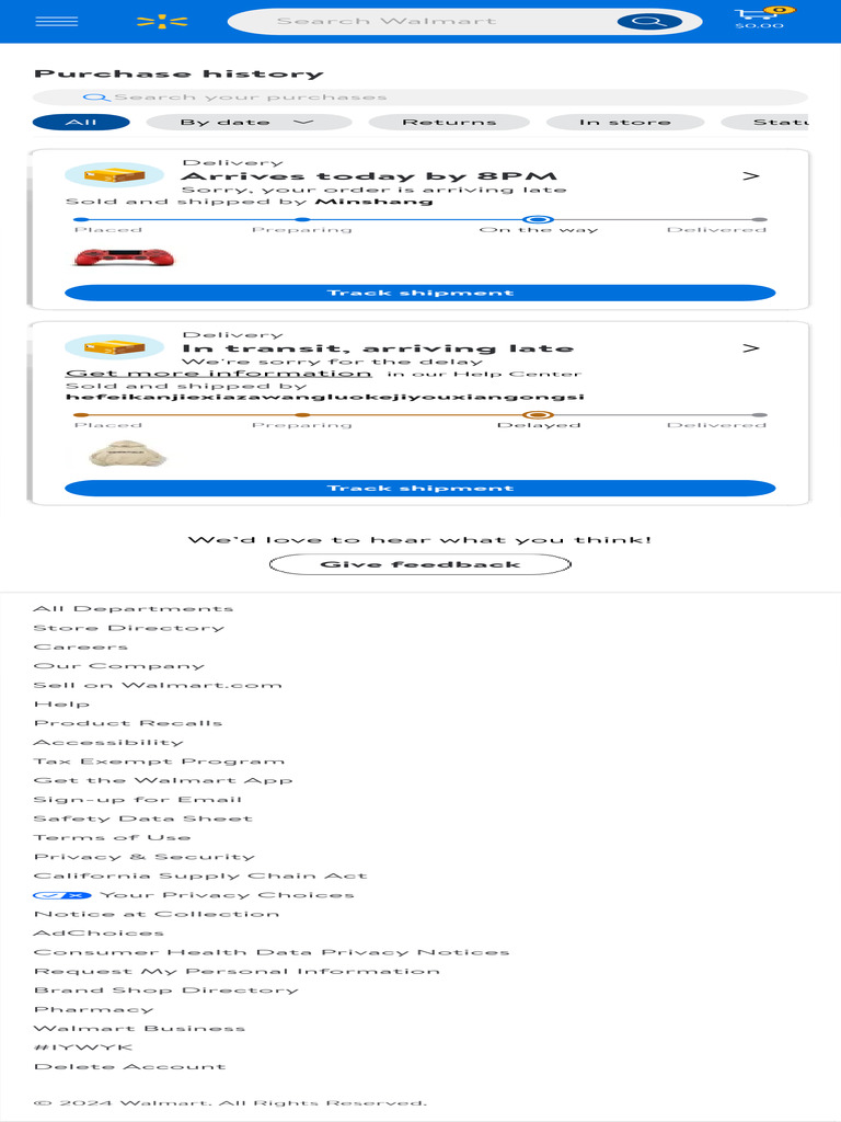 Walmart Order Tracking & Support | PDF