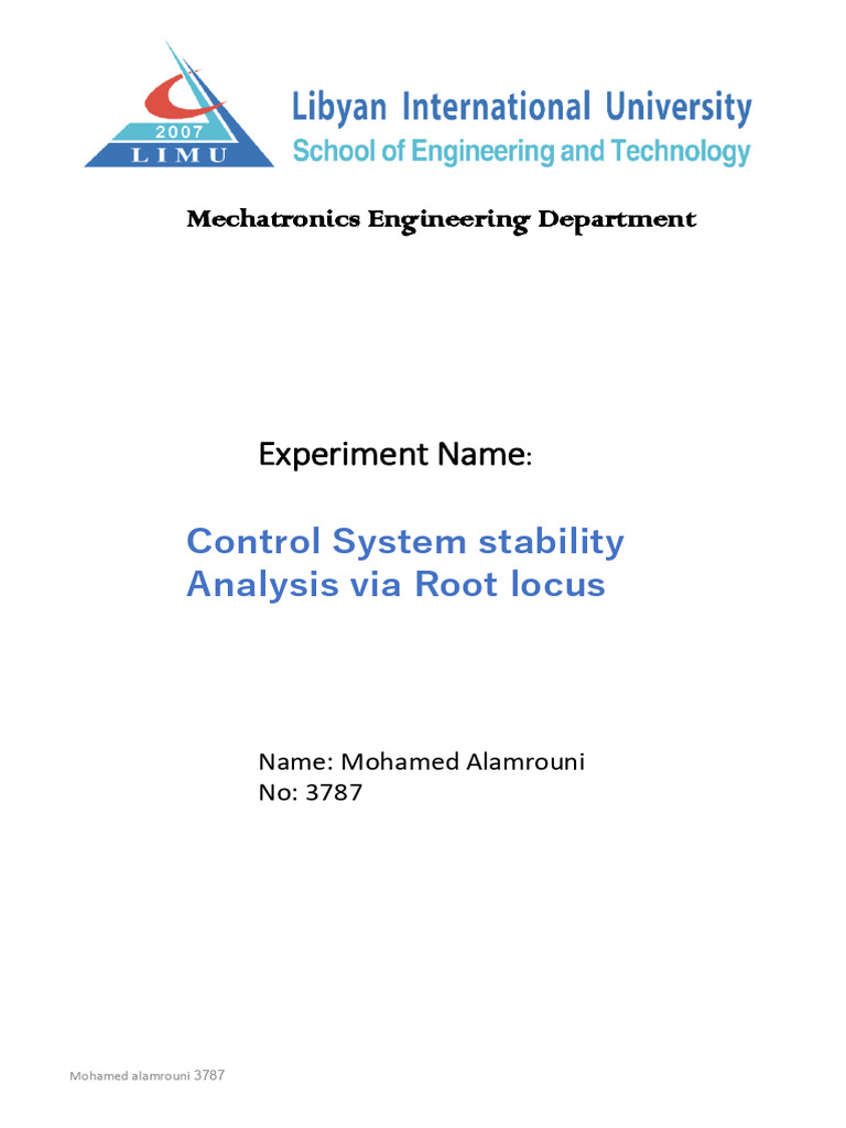 Automatic Control Lab Exp 5 | PDF | Stability Theory | Computer Engineering