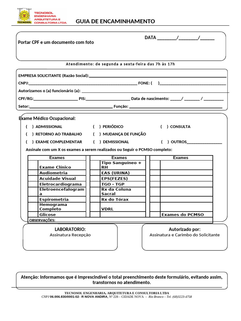 Guia-de-Encaminhamento PARA EXAMES2 | PDF