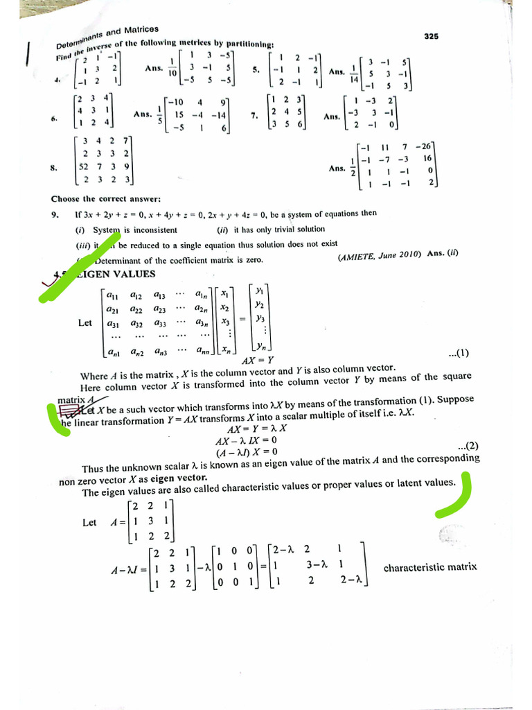 A 3 Eigenvalue,Eigenvectors,Diagonalization | PDF