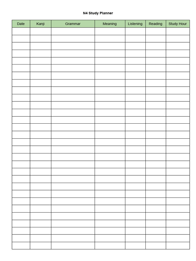 Monthly Study Planner | PDF