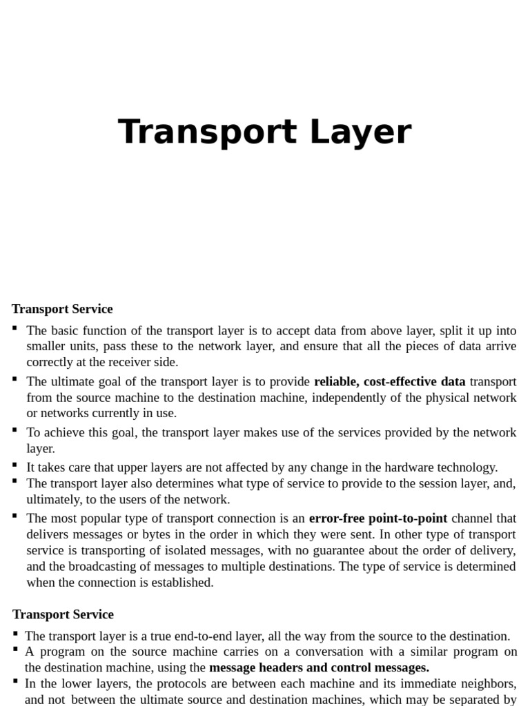 Chapter 11 - Transport Layer | PDF | Osi Model | Internet Protocol Suite