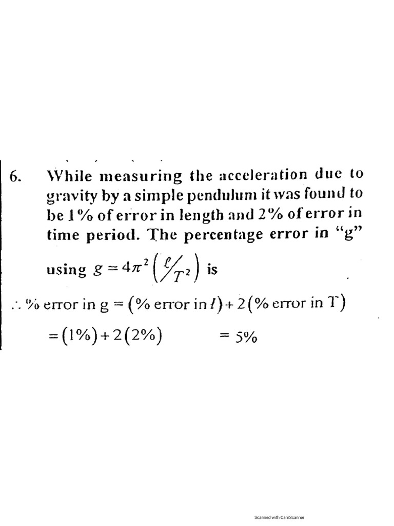 units and measurements day 10 maximum percentage error | PDF