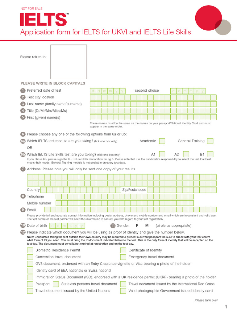 UKVI+offline紙本報名表 | PDF | Identity Document | International English ...