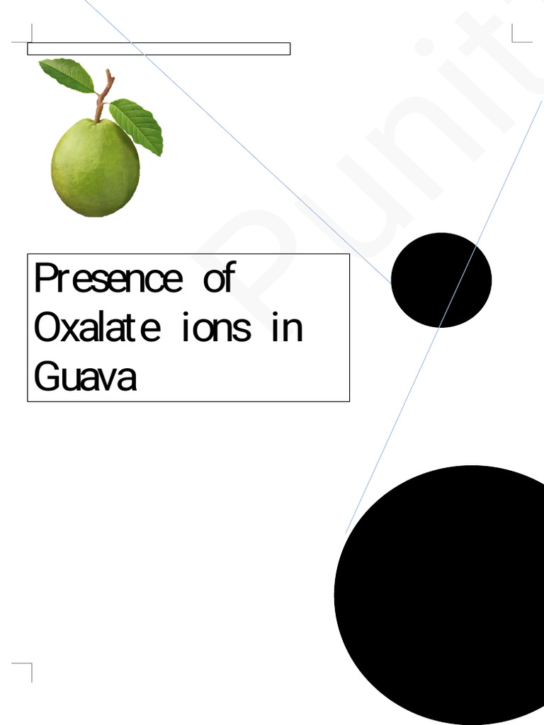 Oxalate Ion Content in Guava Study | PDF | Titration | Chemistry