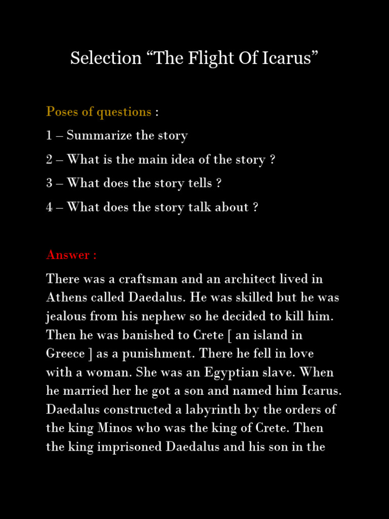 The Flight of Icarus (Modificated Part) | PDF