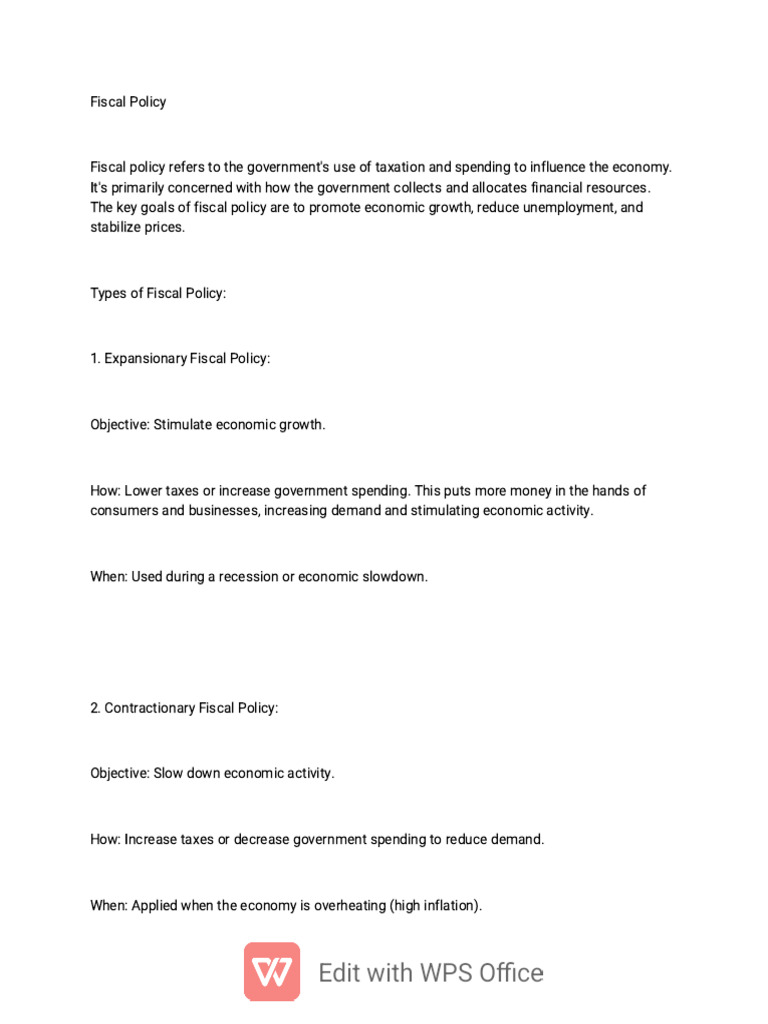 Fiscal and Monetary Policy | PDF | Fiscal Policy | Monetary Policy