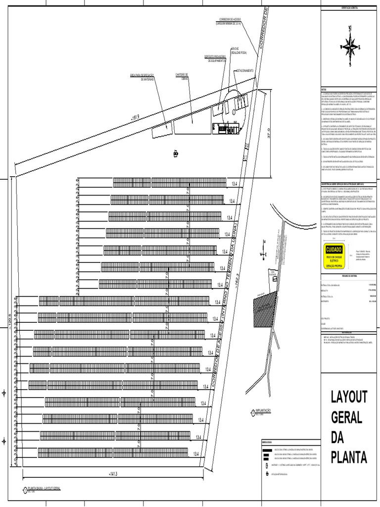 USINA 1 - Layout Geral Da Planta | PDF | Sistema de energia elétrica | Eletromagnetismo