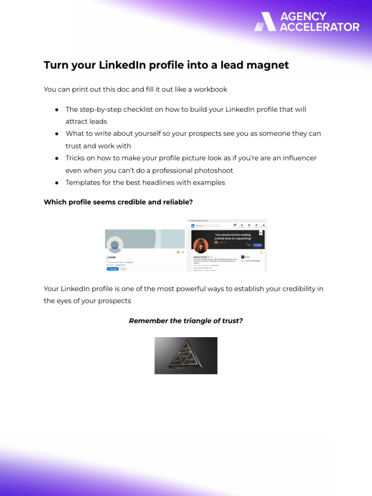Turn Your LinkedIn Profile Into a Lead Magnet | PDF | Linked In | Cognition