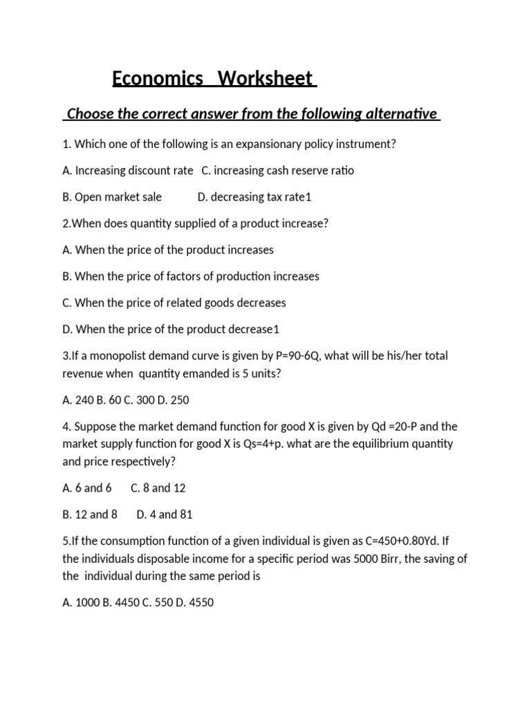 Economics Wor | PDF | Gross Domestic Product | Consumption (Economics)