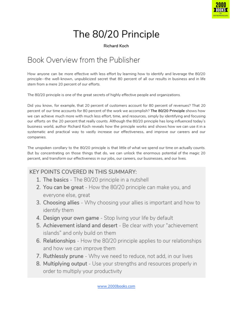 80 20 Principle PDF