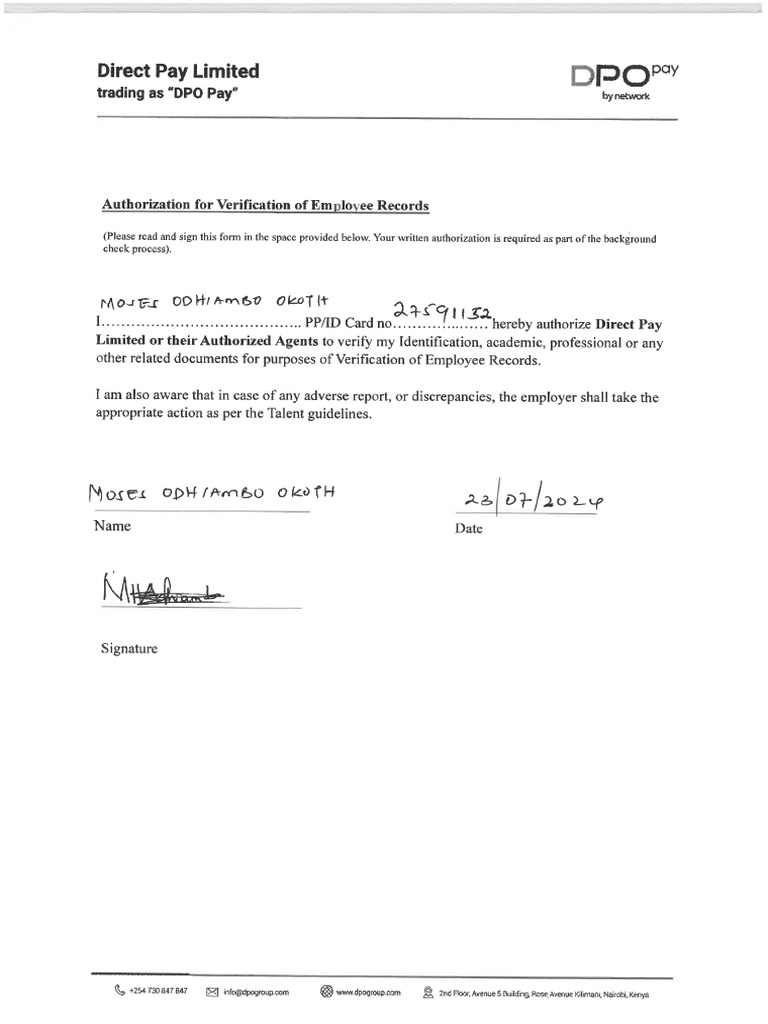 Authorization For Verification | PDF