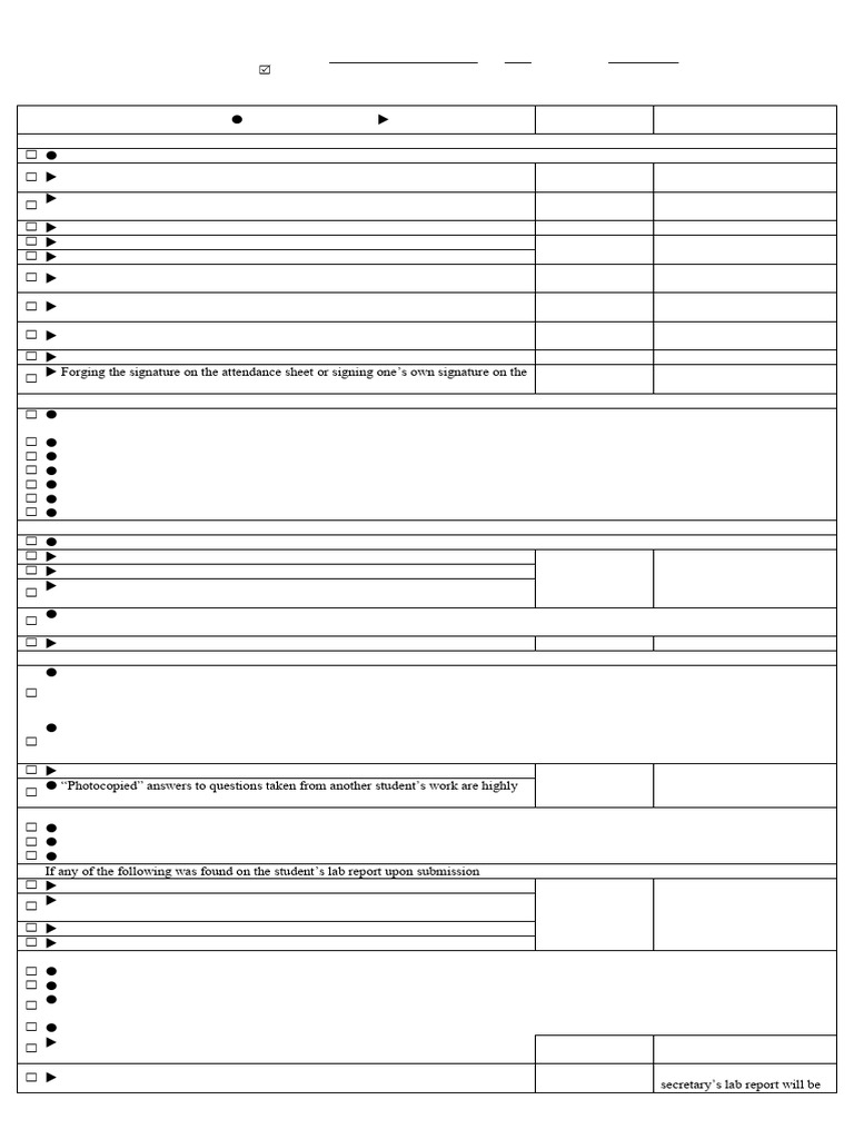 Laboratory Policies Agreement Form Chem | PDF | Notebook