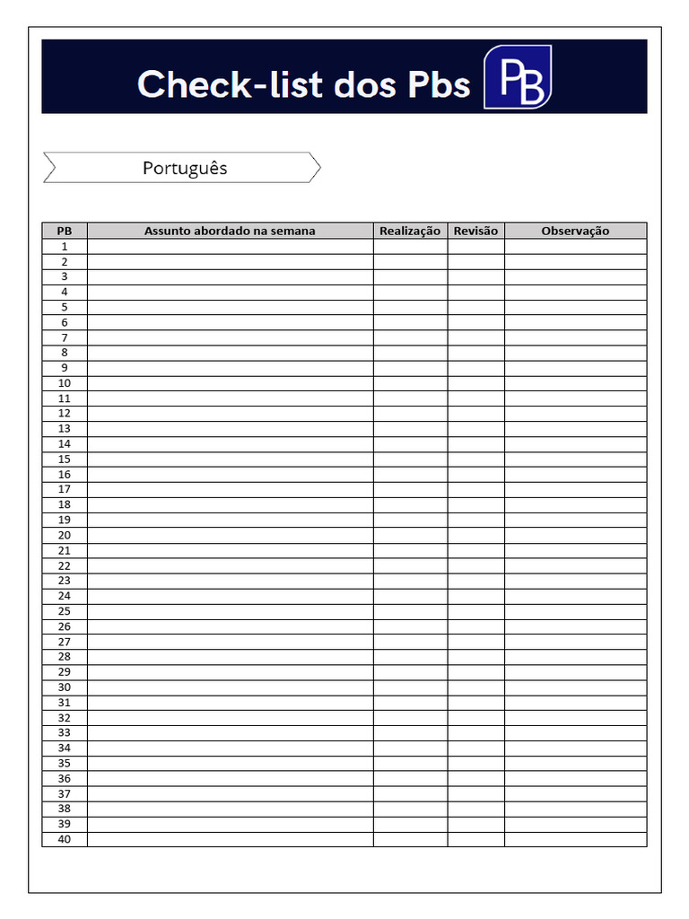 Check-List Pbs | PDF