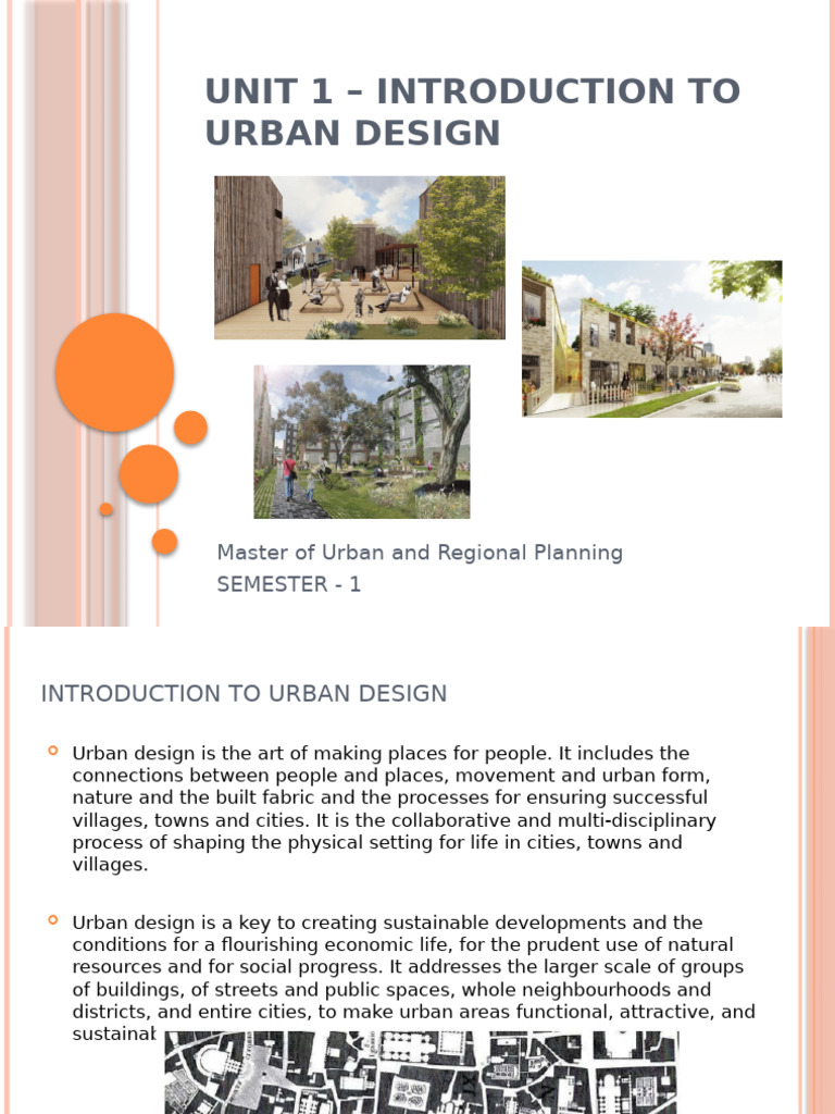 Unit 1 - Introduction To Urban Design | PDF | Urban Design | Street