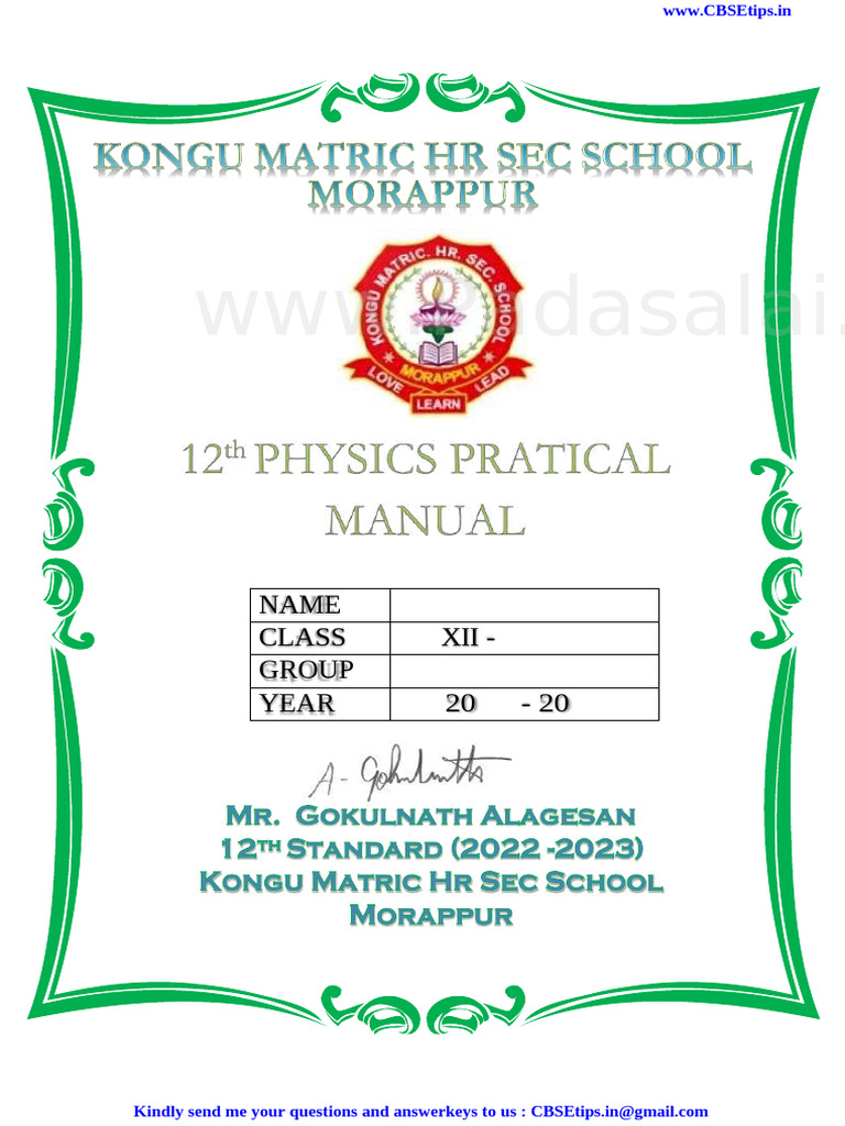 12th Physics EM Practical Study Materials English Medium PDF Download (1) (1) | PDF | P–N ...