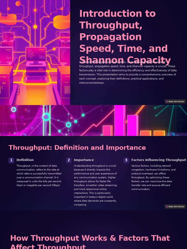 Introduction To Throughput Propagation Speed Time and Shannon Capacity | PDF | Transmission ...