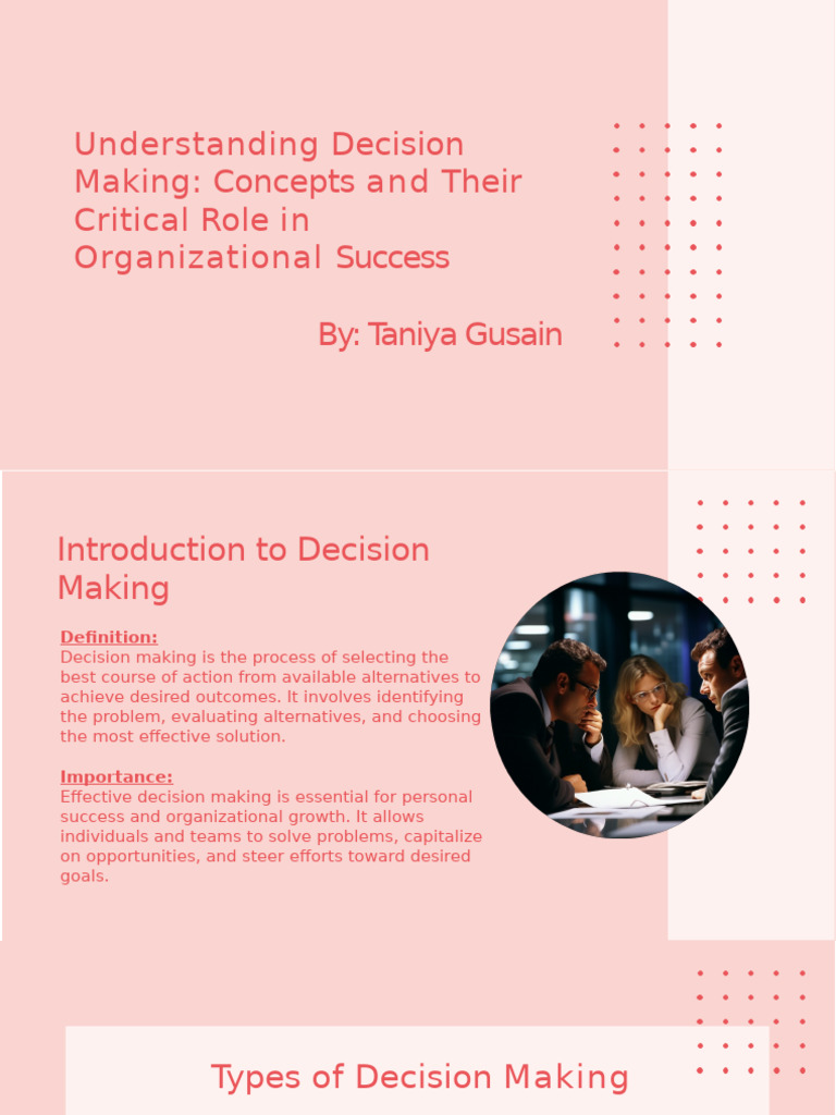 Slidesgo Understanding Decision Making Concepts and Their Critical Role in Organizational ...