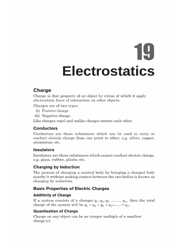 Electrostatics Short Notes | PDF