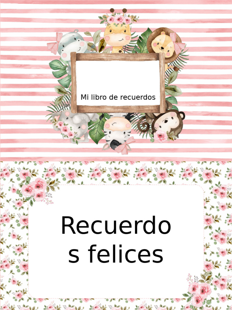 Libro de Recuerdos Bebé - SAFARI Rosa | PDF