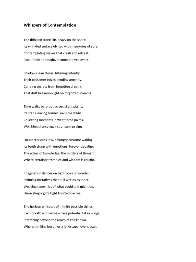 Whispers of Contemplation | PDF | Thought | Poetry