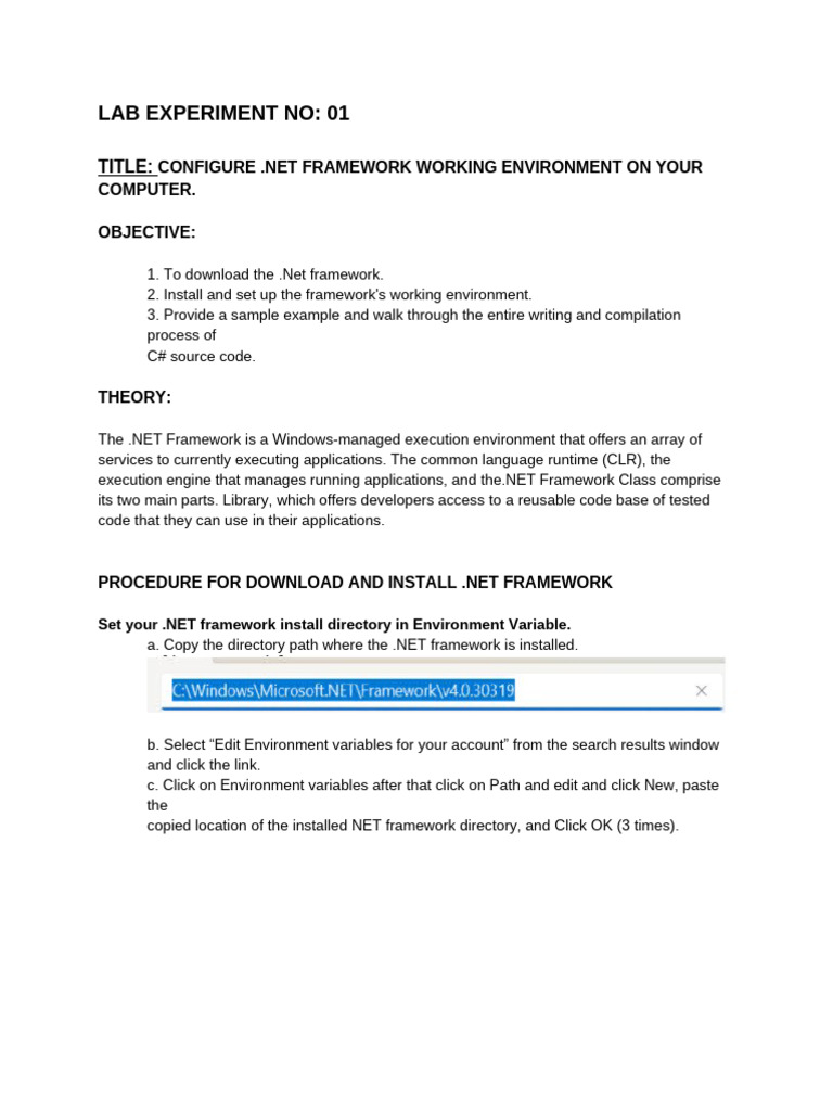 Configure .NET Framework Environment | PDF | Model–View–Controller ...