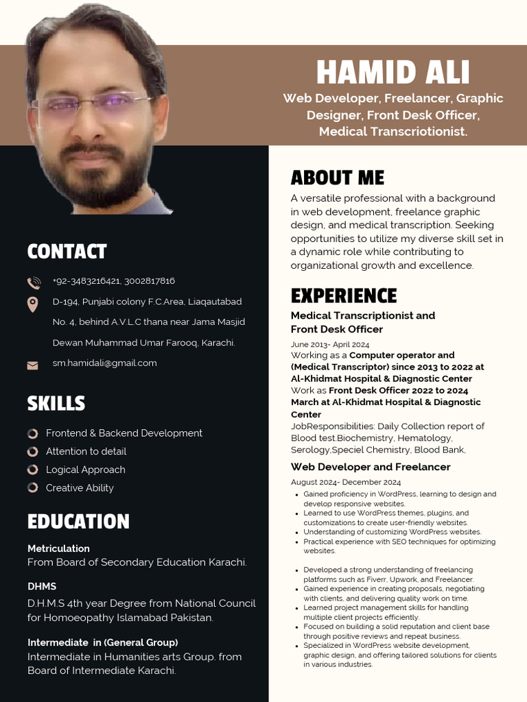 Hamid Final 2024 December Resume | PDF | Word Press | Web Development
