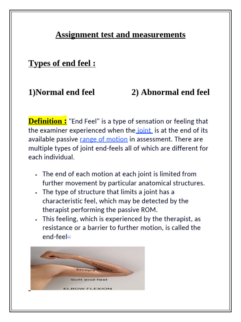 Assignment Test and Measurements | PDF | Musculoskeletal Disorders ...
