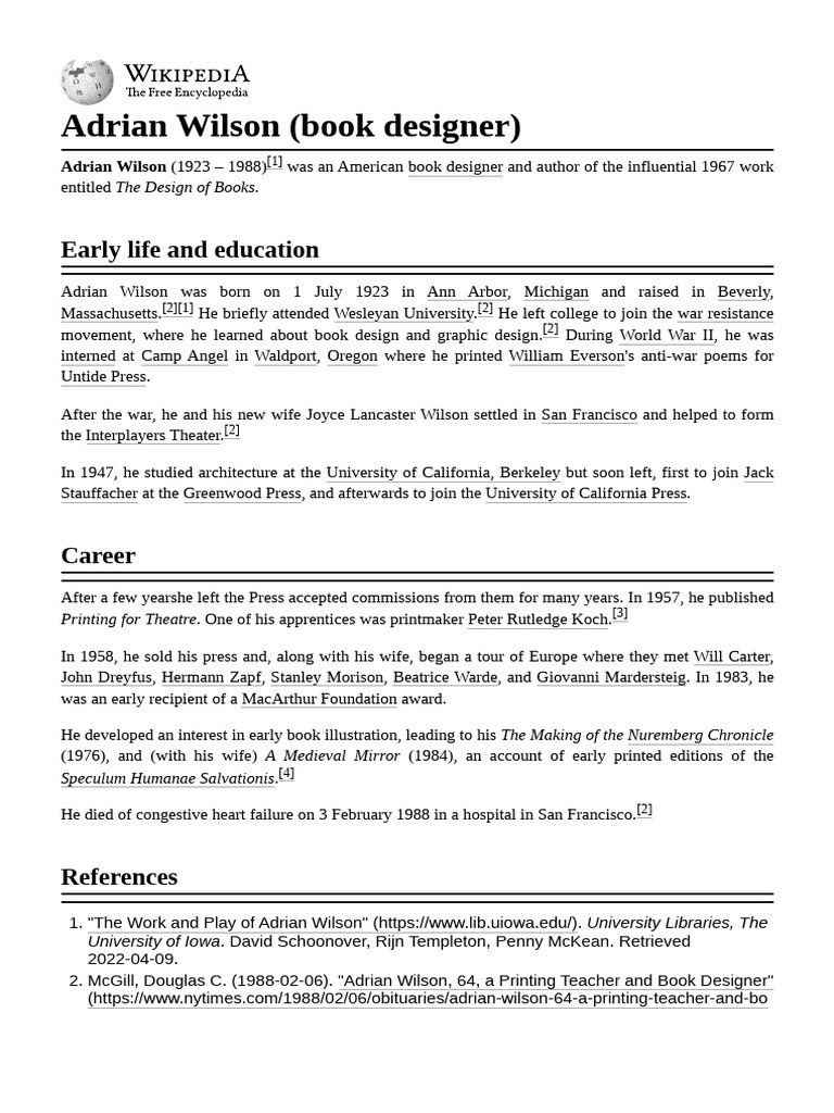 Adrian Wilson (Book Designer) | PDF | Printing | Publishing