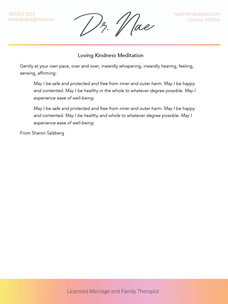 Loving Kindness Meditation | PDF