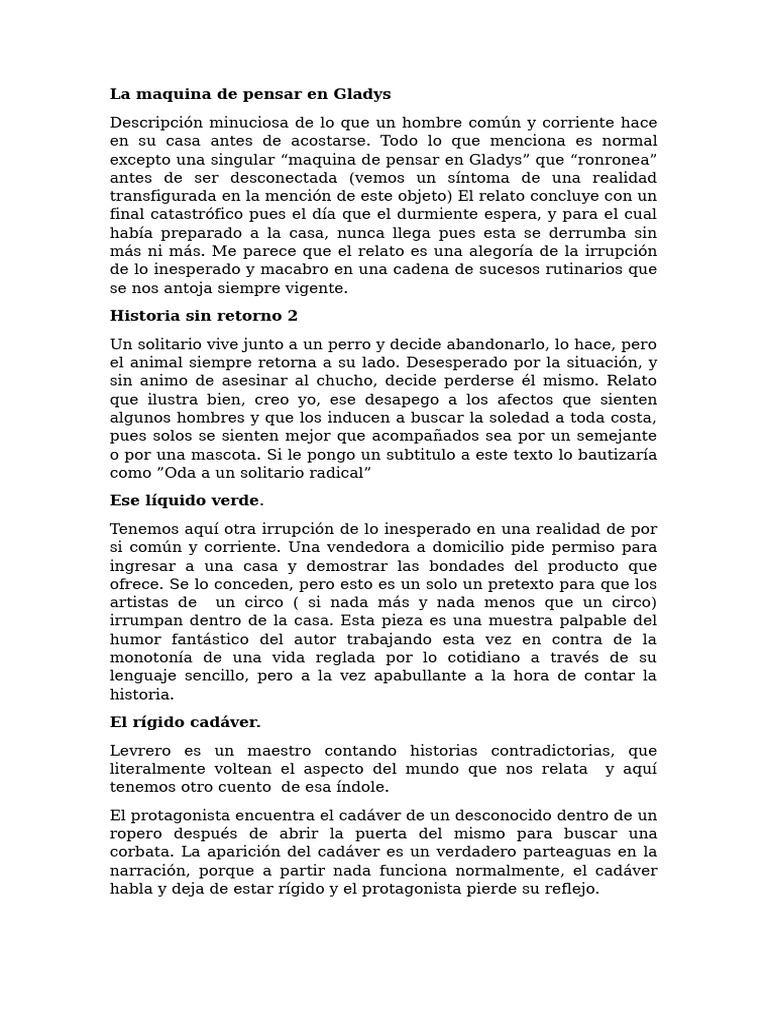 Relatos de realidades alteradas y soledad | PDF