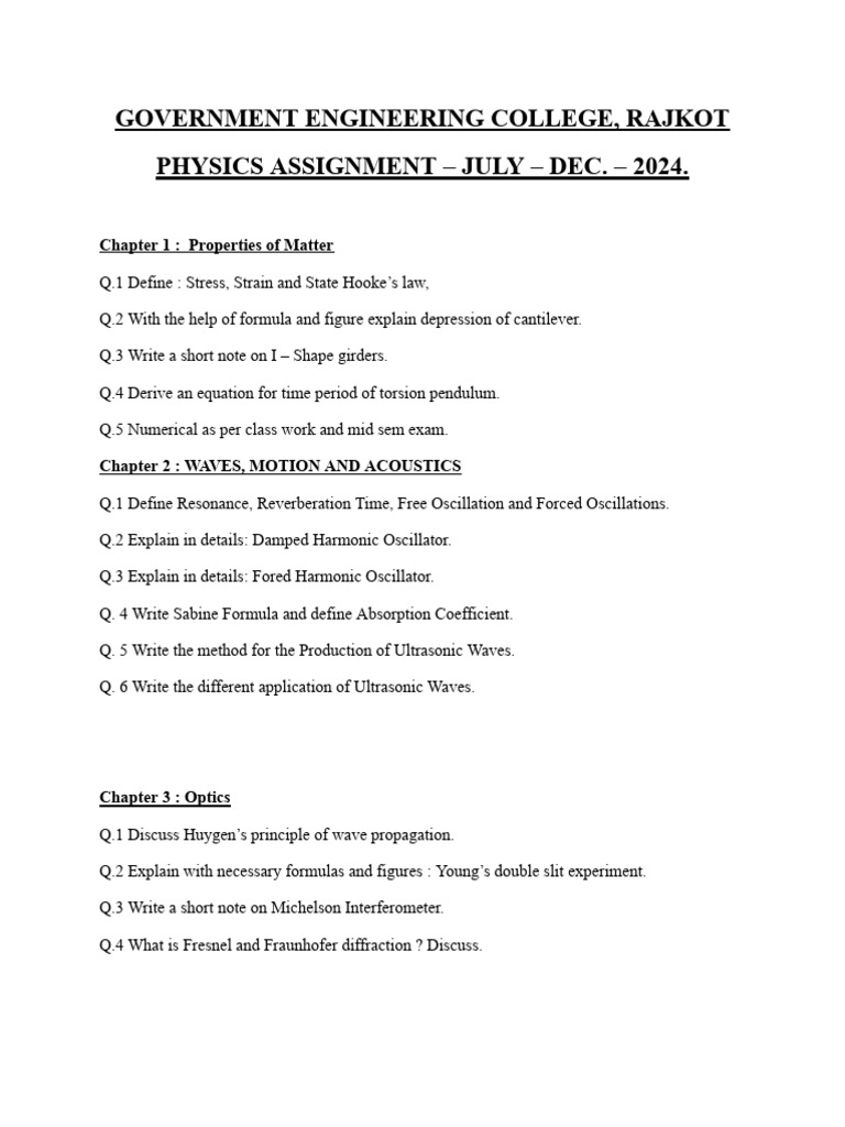 PHY ASSignment GECR | PDF