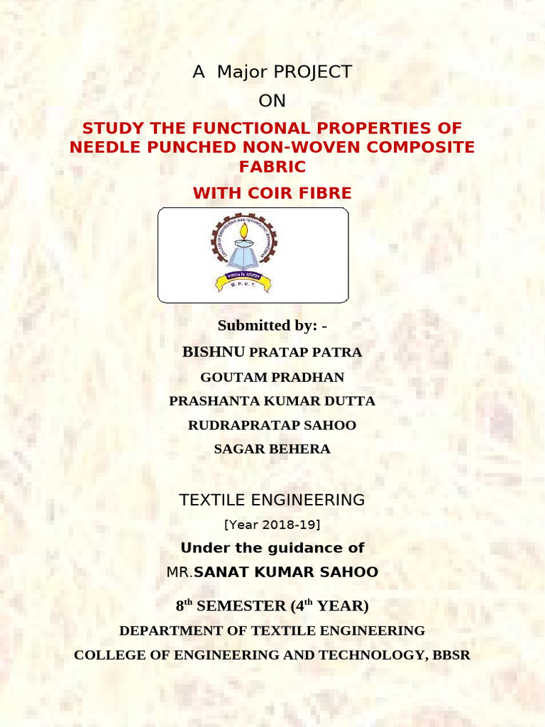 Textile Engineering Project Analysis | PDF