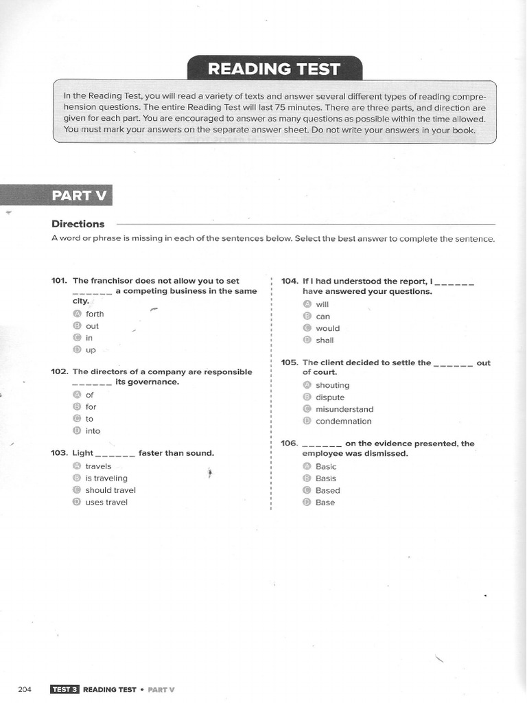 TOEIC_4-Tests-Complets_Test3_READING | PDF