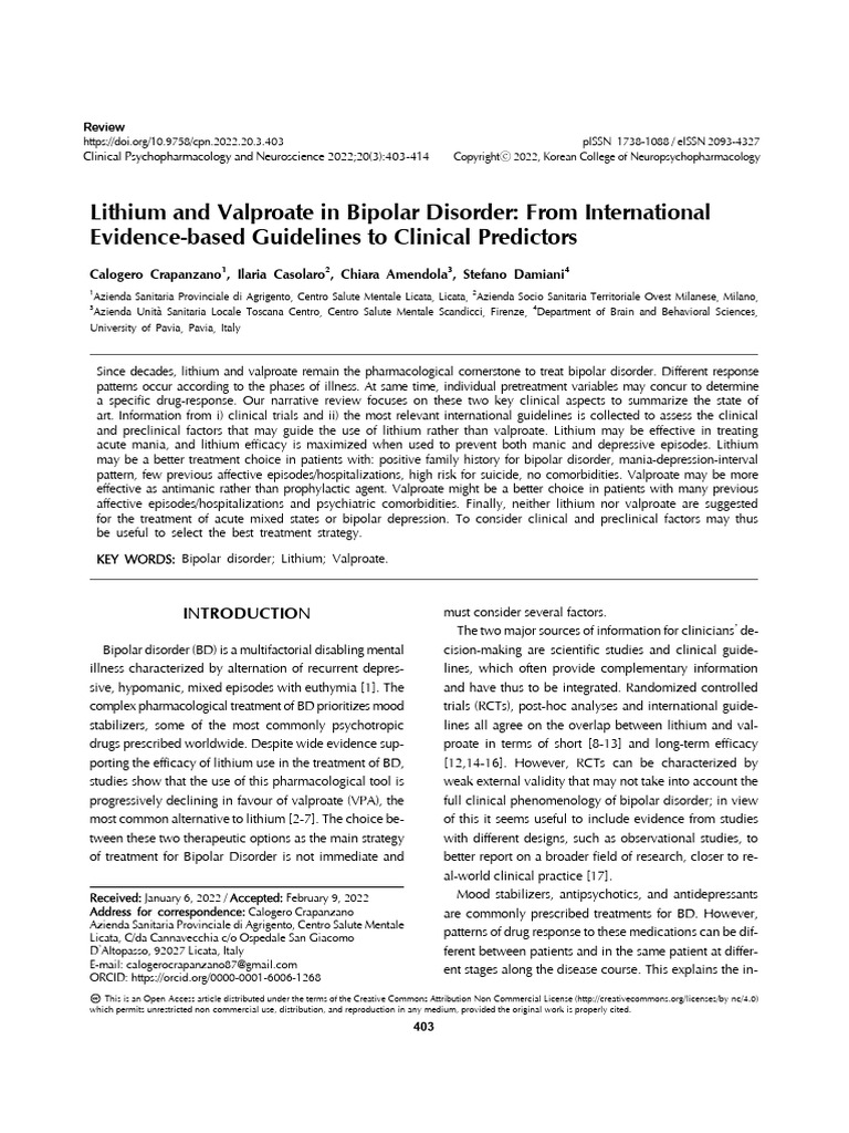 CPN 20 3 403 | PDF | Bipolar Disorder | Mania