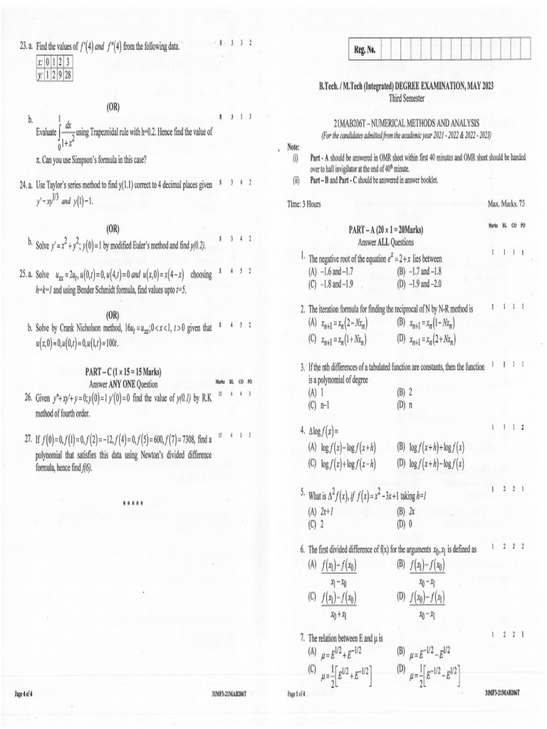 Math Sem QP 1 | PDF