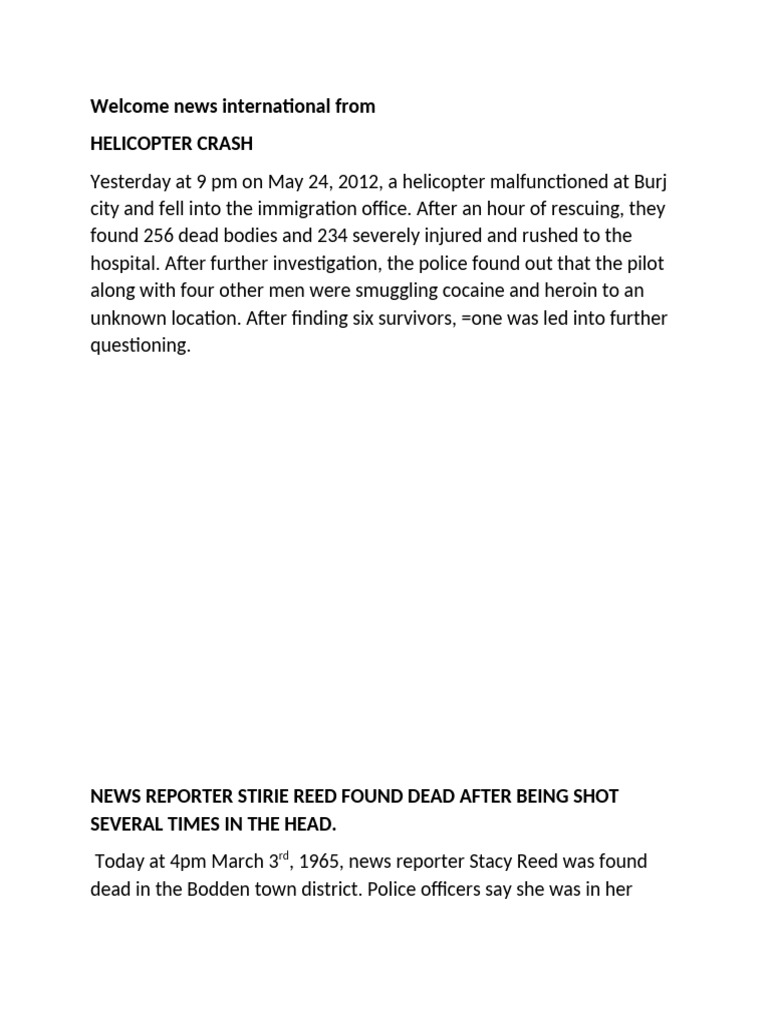 SBA ENGLISH News Report | PDF